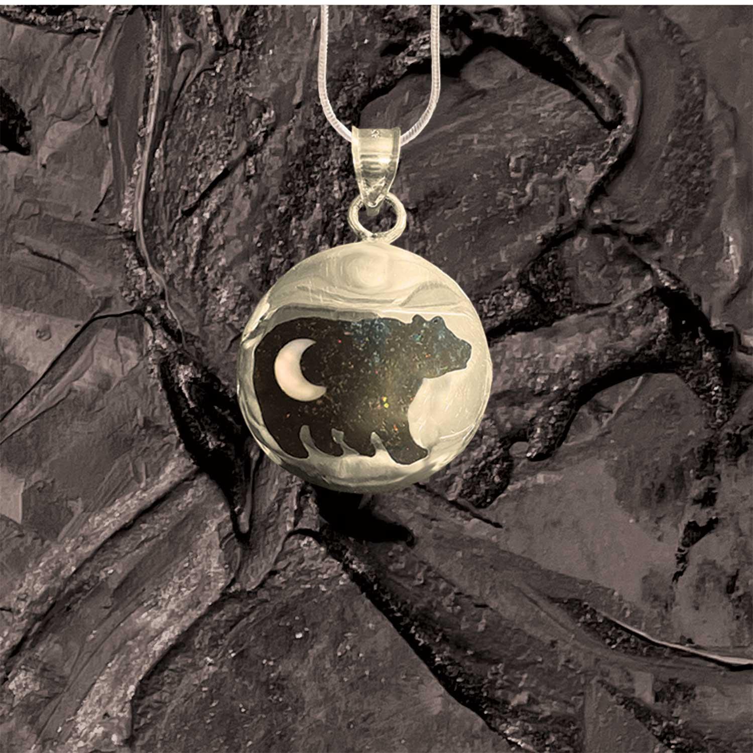 Crescent Moon Bear Pendant